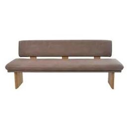 K+w Komfort & Wohnen Polsterbank K+W KOMFORT & WOHNEN "Longbeach", braun (schlamm 77), B:204cm H:89cm T:71cm, Sitzbänke, Spitzkissenoptik im Sitz, wahlweise in der Breite 204cm oder 224cm