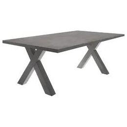 Mäusbacher Esstisch MÄUSBACHER "Mister, TOPSELLER", grau (tischplatte: graphitfarben), B:200cm H:75cm T:100cm, Tische, Rechteckiger Esstisch Holz-Esstische, Gestell in X-Form