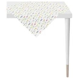 Mitteldecke Apelt "6905 HAPPY EASTER, Osterdeko, Ostern", bunt (weiß, bunt), B:88cm L:88cm, Baumwolle, Polyester, Tischdecken, Digitaldruck