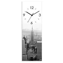Wanduhr Artland "Skyline Manhattan", schwarz, B:20cm H:60cm T:1,8cm, Wanduhren, wahlweise mit Quarz- oder Funkuhrwerk, lautlos ohne Tickgeräusche