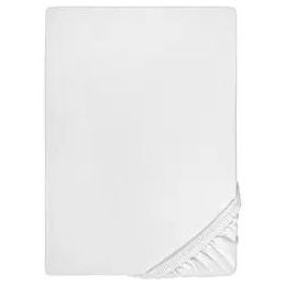 Spannbettlaken Biberna "Conny", weiß, 1 Stk., Jersey-Elasthan, 180-200x200-220 40, Jersey-Elasthan, Obermaterial: 95% Baumwolle, 5% Elasthan, Bettlaken, hochwertiges Jersey-Elasthan geeignet für Wasser- und Boxspringbetten