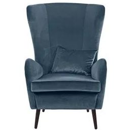 Sessel Home Affaire "Sallito, TV-Sessel, Ohrensessel mit", blau, B:76cm H:109cm T:85cm, Struktur Hahnentritt (67% Polypropylen, 33% Polyester);Samtoptik (100% Polyester);Fellimitat (100% Polyester);Samtcord (92% Polyester, 8% Polyamid);Struktur (100% Polyester);Struktur fein (100% Polyester), Sessel, Sessel mit Hocker Ohrensessel mit Hocker, Hocker, in vielen Bezugsqualitäten, auch in Samtcord