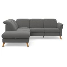 Sit & More Ecksofa SIT & MORE "Romero L-Form", grau, B:250cm H:91cm T:220cm, 90% Polyester 10%Polyamid, Sofas, wahlweise mit oder ohne TV-Funktion, Bettfunktion, Bettkasten