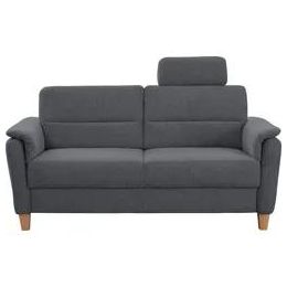 2,5-Sitzer Home Affaire "Palmera, B: 179 cm", grau (anthrazit), B:179cm H:89cm T:89cm, 100% Polyester;Struktur (100% Polyester);Luxus-Microfaser in Lederoptik (100% Polyester), Sofas, Federkern-Polsterung, Steckvorrichtung für 2 Kopfstützen (optional)