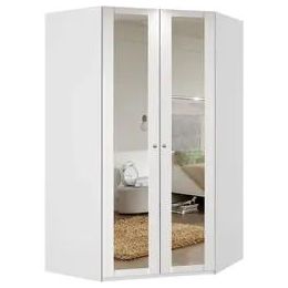 Eckkleiderschrank wimex "New York", weiß, B:90cm H:208cm T:56cm, Schränke, mit Spiegel