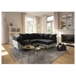 Ecksofa Collection AB "Innsbruck L-Form", grau (hellgrau, anthrazit), B:247cm H:87cm T:189cm, Microfaser PRIMABELLE (100% Polyester), Struktur (90% Polyester, 10% Polyacryl), Samtvelours (100% Polyester), Luxus-Microfaser Antiklederoptik (100% Polyester), Sofas, inklusive Federkern, Recamiere links oder rechts montierbar
