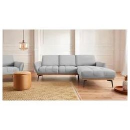 Ecksofa exxpo - SOFA FASHION "Palic, inkl. Rückenverstellung, bequem, elegant, Breite 245cm, L-Form", silber, B:245cm H:87cm T:185cm, Webstoff Premium: 67% Polyester, 33% Baumwolle;Webstoff: 100% Polyester;Velours: 100% Polyester, Sofas