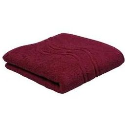 Duschtuch Ross "Cashmere feeling", rot (vino), B:75cm L:140cm, Frottier, Baumwolle, Handt&uuml;cher, 100% Baumwolle, mit Wellen-Bord&uuml;re, gro&szlig;e Farbauswahl