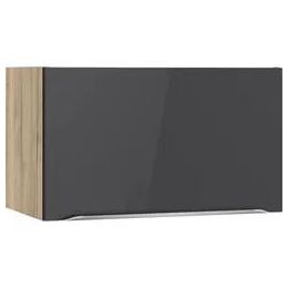 Klapph&auml;ngeschrank KOCHSTATION "KS-Aken", grau (anthrazit hochglanz, wildeiche nachbildung), B:60cm H:35,2cm T:34,6cm, Schr&auml;nke