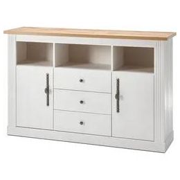 Sideboard Home Affaire "Westminster BESTSELLER", pinie weiß, wotan eiche, B:150cm H:96cm T:41cm, Sideboards, im romantischen Landhausstil