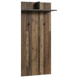 Garderobenpaneel Inosign "Ben", grau (old wood, anthrazit), B:60 H:136 T:27, Spanplatte, Garderobenpaneele, Garderobenpaneel, Breite 60 cm, mit Kleiderhaken und Ablage