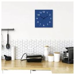 Wanduhr Artland "Uni Trendfarben", blau, B:30cm H:30cm T:0,3cm, Wanduhren, wahlweise mit Quarz- oder Funkuhrwerk, lautlos ohne Tickgeräusche