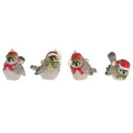 Baumbehang "Vögel, Weihnachtsdeko, Christbaumschmuck", rot (cremefarben, rot), H:5,5cm, Polyresin (Kunststein), MyFlair MÖBEL & ACCESSOIRES, Dekohänger, Höhe ca. 5,5 cm