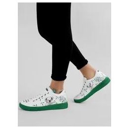 Sneaker DOGO "Ace Low-Top Sneaker Koala Hug Damen Sneaker", Damen, Gr. 39, Normalschaft, grün (weiß), Lederimitat, Schuhe Skaterschuh Sneaker low Schnürschuh, Handgefertigt
