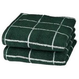 Handtücher Ross "Cashmere Überkaro", grün (moosgrün), B:50cm L:100cm, Frottier, Baumwolle, Handtücher, 100% Baumwolle, kariert, in modischen Karo Farben