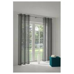 Vorhang WIRTH "LORCA" Gr. 2, schwarz, B:132cm H:180cm, Obermaterial: 66% Polyester, 34% Baumwolle, Gardinen