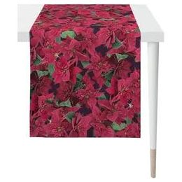 Tischläufer APELT "3614 Winterwelt, Weihnachtsdeko, Weihnachten", rot (rot, grün), B:48cm L:140cm, Baumwolle, Polyester, Tischdecken, Digitaldruck