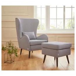 Sessel Home Affaire "Salla auch in Fellimitat und Feincord, viele Bezugsarten, Ohrensessel", schwarz (schwarz, beige), H:118cm T:94cm, Samtcord (92% Polyester 8% Polyamid);Struktur (100% Polyester);Struktur Hahnentritt (100% Polyester);Struktur fein (100% Polyester);Samtoptik (100% Polyester);Fellimitat (100% Polyestr), Sessel, Ohrensessel ohne Hocker Ohrensessel Ohrensessel mit Hocker, wahlweise 