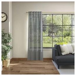 Neutex for you! Vorhang NEUTEX FOR YOU "Alora Eco" Gr. 1, grau (anthrazit), B:144cm H:245cm, Baumwolle, Polyester, Gardinen