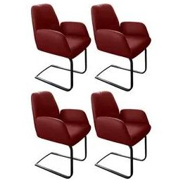Freischwinger W.Schillig "ole", rot (ruby rot z59, schwarz pulverbeschichtet), B:63cm H:90cm T:64cm, Longlife Xtra-Leder Z69: Das feinnarbige, gedeckte Softleder Z69 besticht durch seine außergewöhnliche Weichheit im trendigen »Vintage-Look«, Hautstärke 0, 9 - 1, 1 mm;Longlife Xtra-Leder Z79: Das Z79 gehört zu der Familie der Anilin-Touch-Leder, die durch ihren besonders angenehmen Griff überzeuge