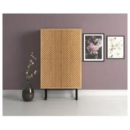 Highboard WOODMAN, braun (eiche), B:90cm H:140cm T:42cm, Sideboards, Kommode im skandinavischen Design