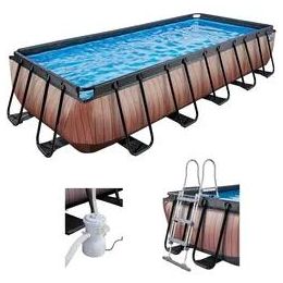 Framepool EXIT, braun, B:250cm H:100cm L:540cm, Schwimmbecken, LxBxH: 540x250x100 cm, inkl. Filterpumpe und Sicherheitsleiter