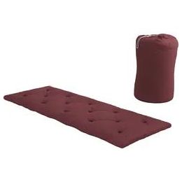 Futonmatratze KARUP DESIGN, rot (bordeaux), B:70cm H:5cm L:190cm, Bezug Matratze: 80% Baumwolle, 20% Polyester, Matratzen