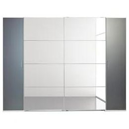 Dreh-/Schwebetürenschrank wimex "Lotto", weiß (weiß, graphit, spiegel), B:315cm H:210cm T:65cm, Schränke, Schwebetürenschrank Kleiderschrank