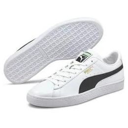Sneaker Puma "Basket Classic XXI Sneaker Erwachsene", Gr. 39, schwarz-weiß (weiß schwarz), Obermaterial: Leder, Synthetik; Futter: Textil, Synthetik; Innensohle: Textil; Laufsohle: Gummi, Schuhe