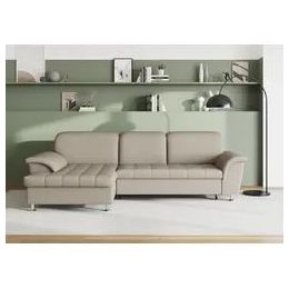 Ecksofa DOMO collection "Franzi Steppung im Sitzbereich B7T/H: 278/162/80 cm, L-Form", braun (schlamm), B:278cm H:80cm T:171cm, Flachgewebe (100% Polyester);Chenille (100% Polyester), Sofas, wahlweise mit Bettfunktion, Bettkasten und Kopfteilverstellung, Topseller