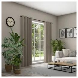 Neutex for you! Vorhang NEUTEX FOR YOU "Linessa" Gr. 1, beige (sand), B:137cm H:245cm, Jacquard, Polyester, Gardinen, HxB: 245x137, Ösenschal mit Metallösen