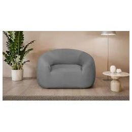 Sessel "YANI Relaxsessel, Loungesessel, Maße B/T/H: 127/96/76 cm", grau (dunkelgrau), B:127cm H:76cm T:96cm, 100% Polyester, LeGer Home by Lena Gercke, Sessel, Lounge-Sessel Polstersessel, organische Form, mit Wellenunterfederung, auch in Bouclé