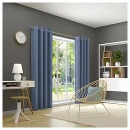 Neutex for you! Vorhang NEUTEX FOR YOU "Monza Eco" Gr. 1, blau (jeansblau), B:146cm H:245cm, Baumwolle, Polyester, Gardinen