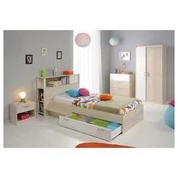 Jugendzimmer-Set Parisot "Charly 16", weiß (akazie, weiß), B/H: 90cm x 200cm, Schlafzimmermöbel-Sets, mit einem Kleiderschrank