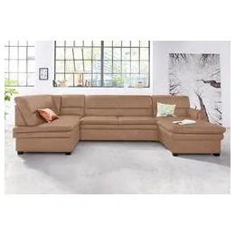 Sit & More Wohnlandschaft SIT & MORE "ohne Bettfunktion", braun, B:319cm H:89cm T:168cm, Flachgewebe (100% Polyester);Luxus-Microfaser1 (100% Polyester);Luxus Microfaser2 (90% Polyester, 10% Polyamid), Sofas, mit Federkern, wahlweise mit Bettfunktion