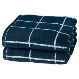 Handtücher Ross "Cashmere Überkaro", blau (nachtblau), B:50cm L:100cm, Frottier, Baumwolle, Handtücher, 100% Baumwolle, kariert, in modischen Karo Farben