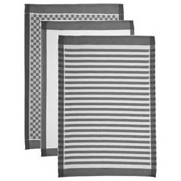 Geschirrtuch Ross "SUPERIOR", grau (anthrazit, weiß), B:50cm H:0,5cm L:70cm, 100% Baumwolle, Geschirrtücher