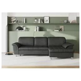 Ecksofa DOMO collection "Franzi Steppung im Sitzbereich B7T/H: 278/162/80 cm, L-Form", grau (dunkelgrau), B:278cm H:80cm T:171cm, Flachgewebe (100% Polyester);Chenille (100% Polyester), Sofas, wahlweise mit Bettfunktion, Bettkasten und Kopfteilverstellung