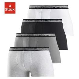 Boxer AUTHENTIC UNDERWEAR "Boxershorts für Herren", Herren, Gr. 8 (XXL), grau (grau, meliert, grau, schwarz, weiß), Jersey, Obermaterial: 95% Baumwolle, 5% Elasthan, unifarben, Unterhosen, schwarzer Webbund mit Logoschriftzug