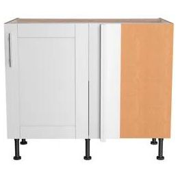 Eckunterschrank KOCHSTATION "KS-Ahus", braun (weiß matt, wildeiche nachbildung), B:100cm H:87cm T:58,4cm, Schränke, Küchenunterschrank, Breite 100 x 65 cm