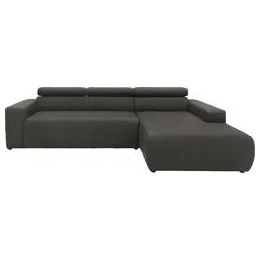 Ecksofa DOMO collection "Brandon große Ausführung B/T/H: 289/177/80 cm, auch in Leder und Cord", grau, B:285cm H:80cm T:175cm, Luxus-Microfaser in Antikleder-Optik (100% Polyester);Luxus-Microfaser (100% Polyester);Kunstleder SOFTLUX, Sofas, mit Kopfteilverstellung, wahlweise Sitztiefenverstellung, L-Form