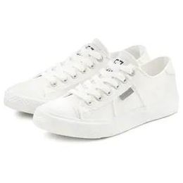 Sneaker ELBSAND "Schnürschuh", Damen, Gr. 41, weiß, Obermaterial: 100% Textilmaterial. Futter: 100% Textilmaterial. Decksohle: 100% Textilmaterial. Laufsohle: 100% Synthetik, unifarben, used, Casual, Schuhe Skaterschuh Canvassneaker Sneaker low, Schnürhalbschuh, Freizeitschuh aus Textil, Used-Look VEGAN