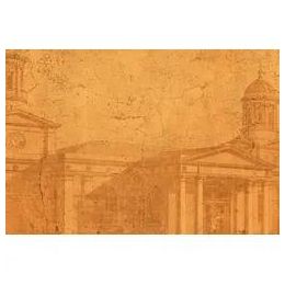 Fototapete ARCHITECTS PAPER "Atelier 47 Old Building 1", orange (hellorange, dunkelorange, schwarz), B:4 L:2,7, Vlies, Tapeten, Vlies, Wand, Schräge, Decke