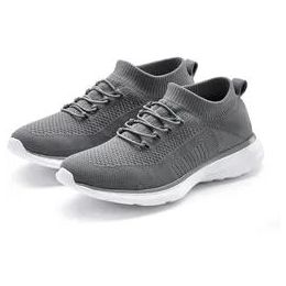 Sneaker Lascana "Slipper, Halbschuh, ultraleicht und bequem", Damen, Gr. 41, grau, Obermaterial: 100% Textilmaterial. Futter: 100% Textilmaterial. Decksohle: 100% Textilmaterial. Laufsohle: 100% Synthetik, unifarben, Sportlich, Schuhe Slip-on-Sneaker, zum Reinschlüpfen mit elastischen Schnürbändern VEGAN