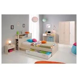 Jugendzimmer-Set Parisot "Charly", weiß (akaziefarben, weiß), Setmit 3-türigem Kleiderschrank, Setmit 3-türigem Kleiderschrank, Schlafzimmermöbel-Sets