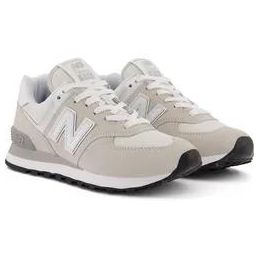 Sneaker New Balance "WL574 Core", Gr. 36,5, beige (sanftes weiß, grau), Leder, Textil, Sportlich, Schuhe