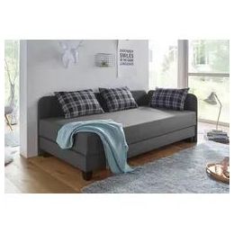 Gästebett Maintal, grau (anthrazit, anthrazit), Struktur Holzwerkstoff, Liegefläche B/L: 80cm x 200cm, 5-Zonen-Bonell-Federkernmatratze, Faltbetten, mit Umbau und Bettkasten