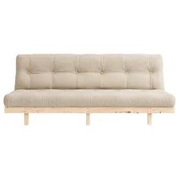 Schlafsofa KARUP DESIGN "Lean", beige, B:190cm H:73cm T:99cm, 80% Baumwolle + 20% polyester, Sofas, mit Bettfunktion und Futonmatratze