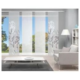 Schiebegardine Vision S "4ER SET SEMORA" Gr. 1, grau, B:60cm H:260cm, Polyester, Gardinen, HxB: 260x60, Schiebevorhang 4er Set Digitaldruck