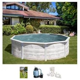 Rundpool GRE "Finlandia", beige (weiß), H:120cm Ø:460cm, Schwimmbecken, Höhe 120 cm, in versch. Größen erhältlich